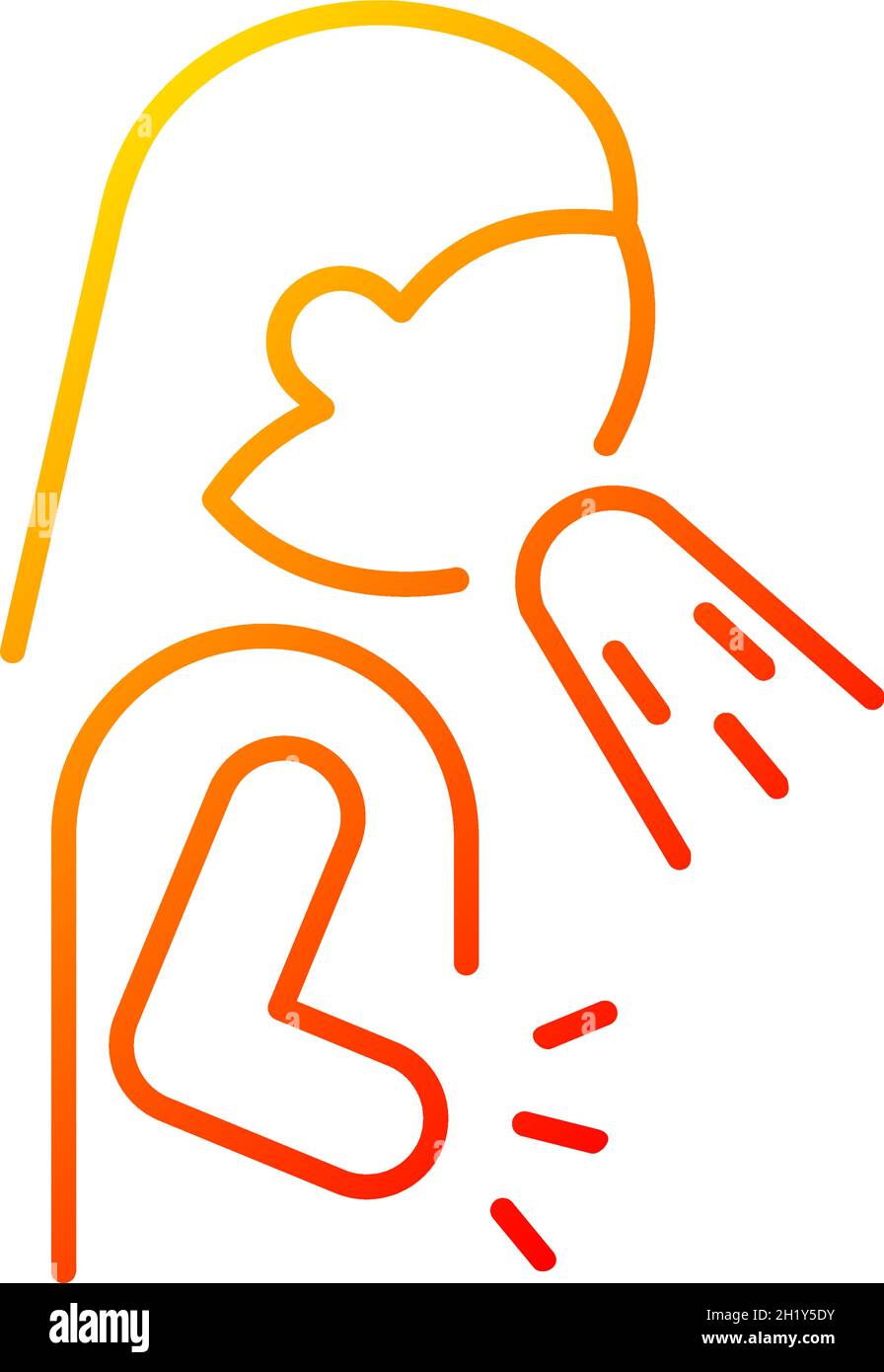 Nausea and vomiting gradient linear vector icon Stock Vector Image ...