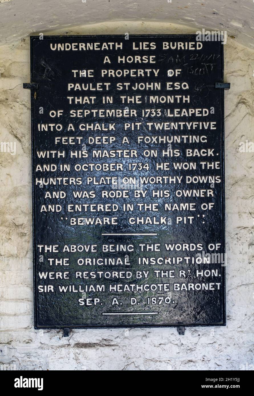 Plaque inside Farley Mount Monument at Farley Mount Country Park near ...