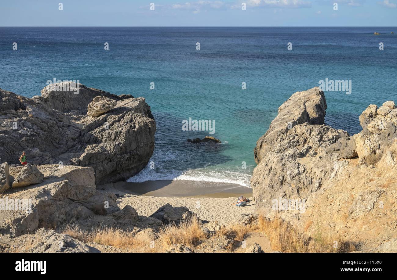 Sandstrand Kleisidi One Rock Beach, Südküste, Kreta, Griechenland Stock ...