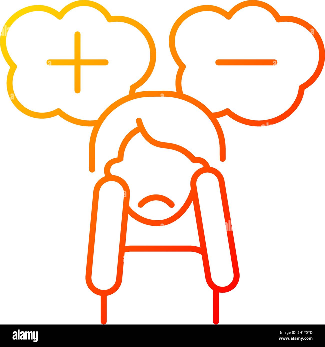 Consternation and perplexity gradient linear vector icon Stock Vector ...