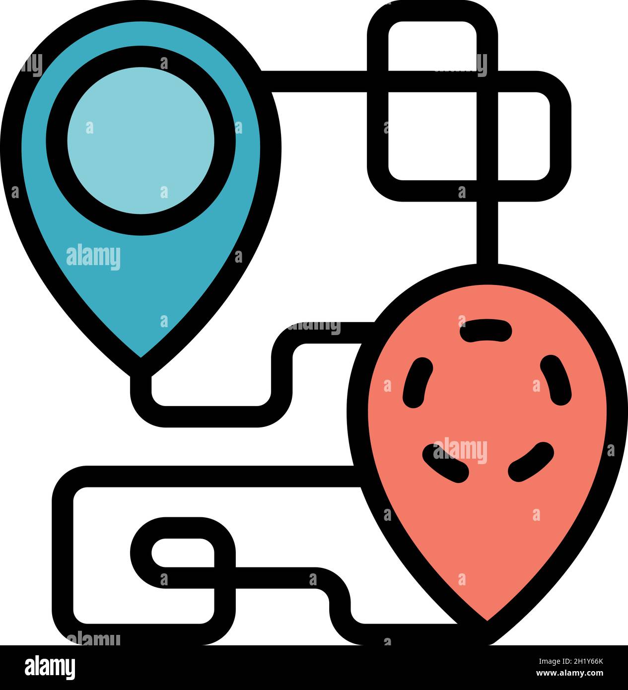 House relocation map icon. Outline house relocation map vector icon ...