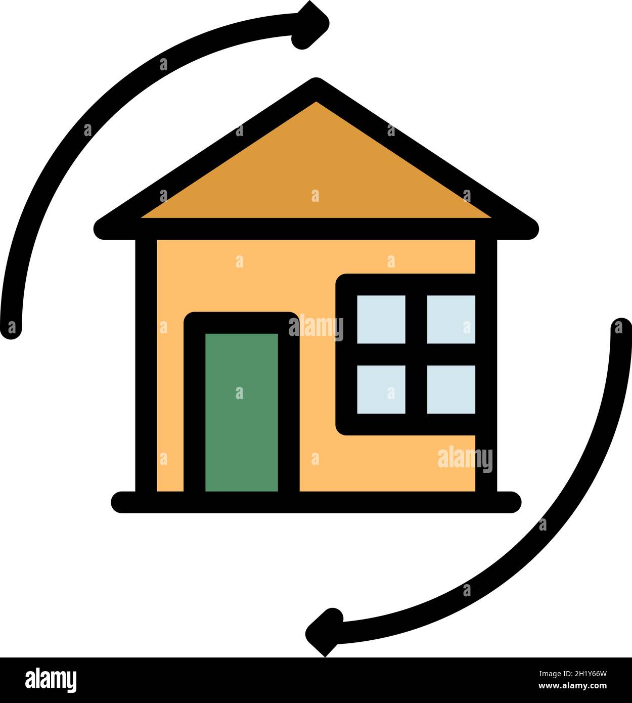 House relocation icon. Outline house relocation vector icon color flat ...