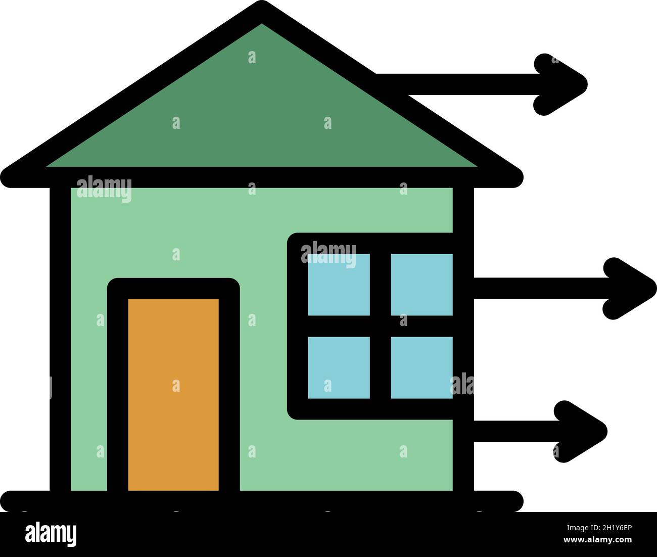 House transfer icon. Outline house transfer vector icon color flat ...