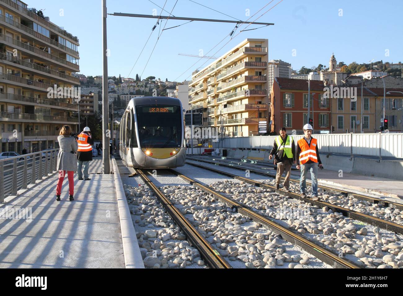 FRANCE ALPES MARITIMES (06) NICE. TRAM LINE 1. WORKS ON PASTEUR ...