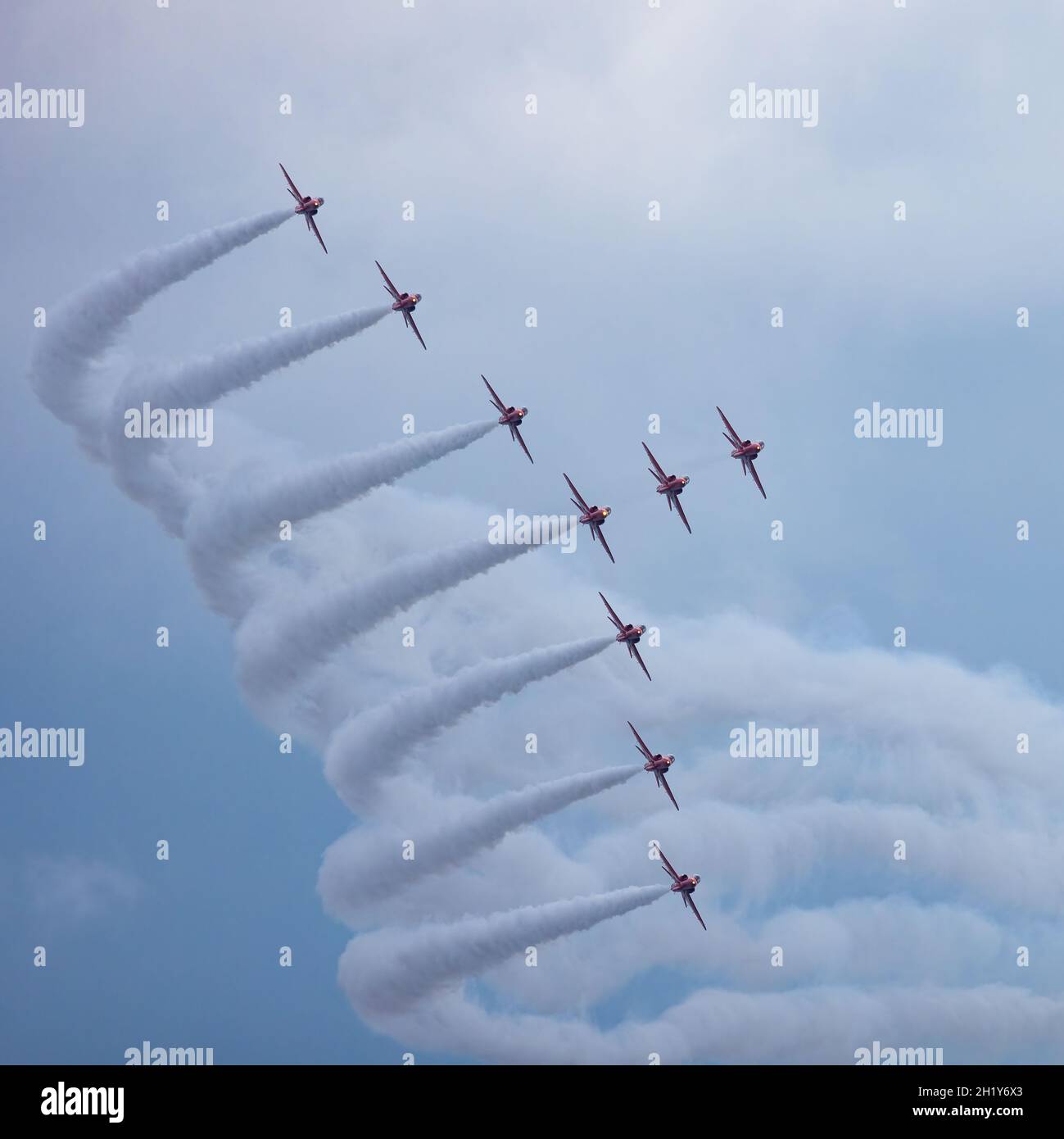Red Arrows display team in action Stock Photo - Alamy