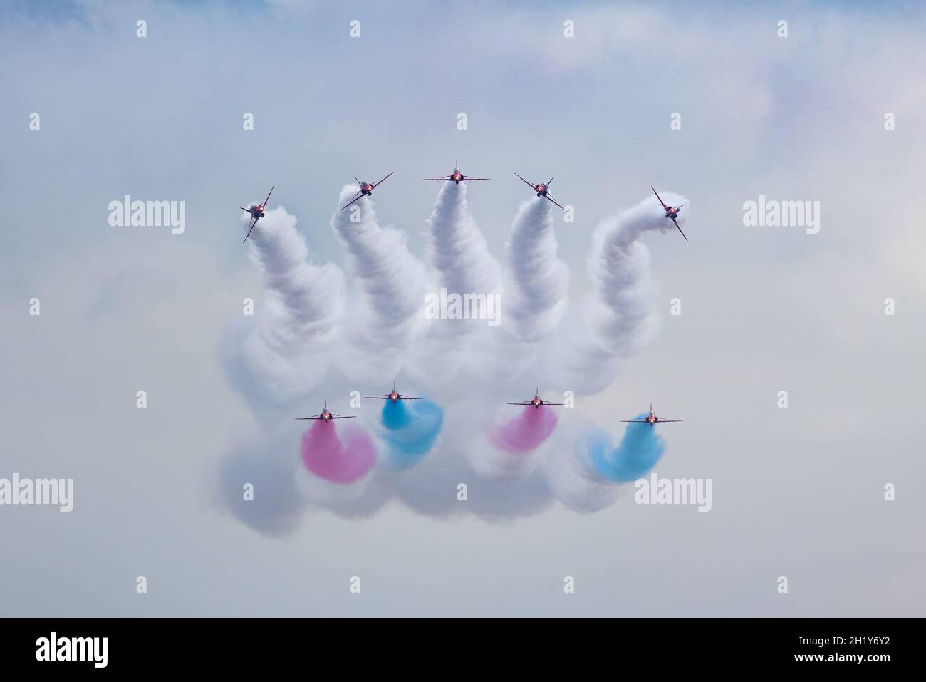 Red Arrows display team in action Stock Photo - Alamy