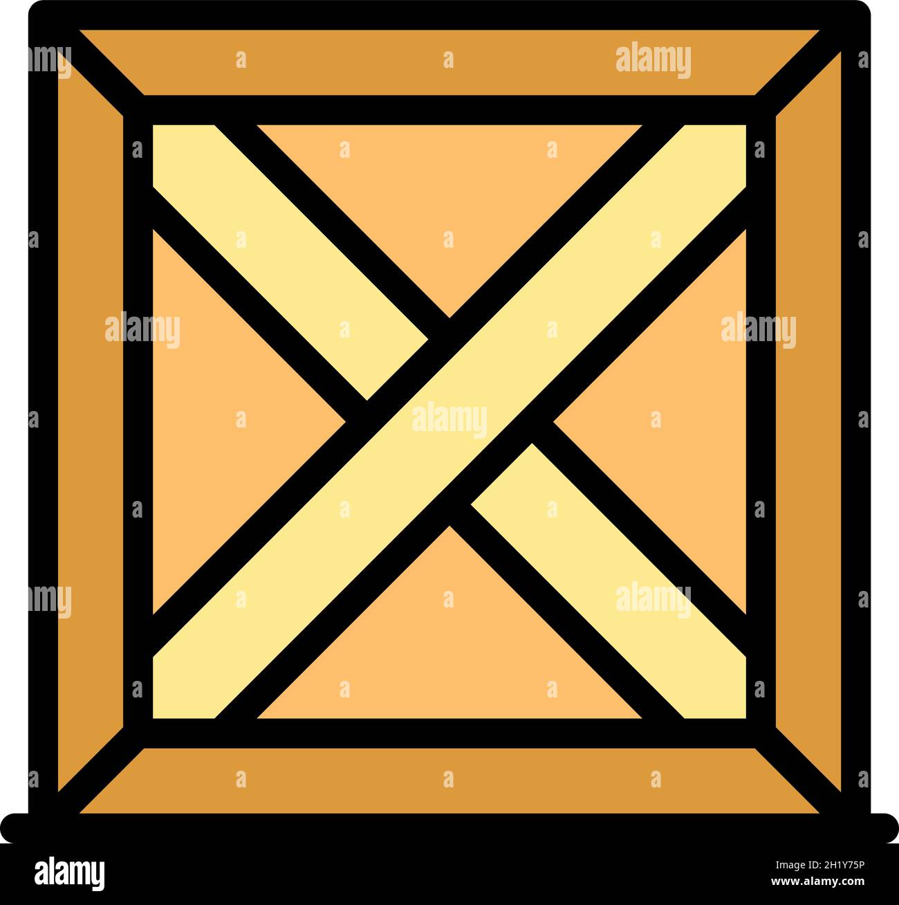 Parcel box cube icon. Outline parcel box cube vector icon color flat ...