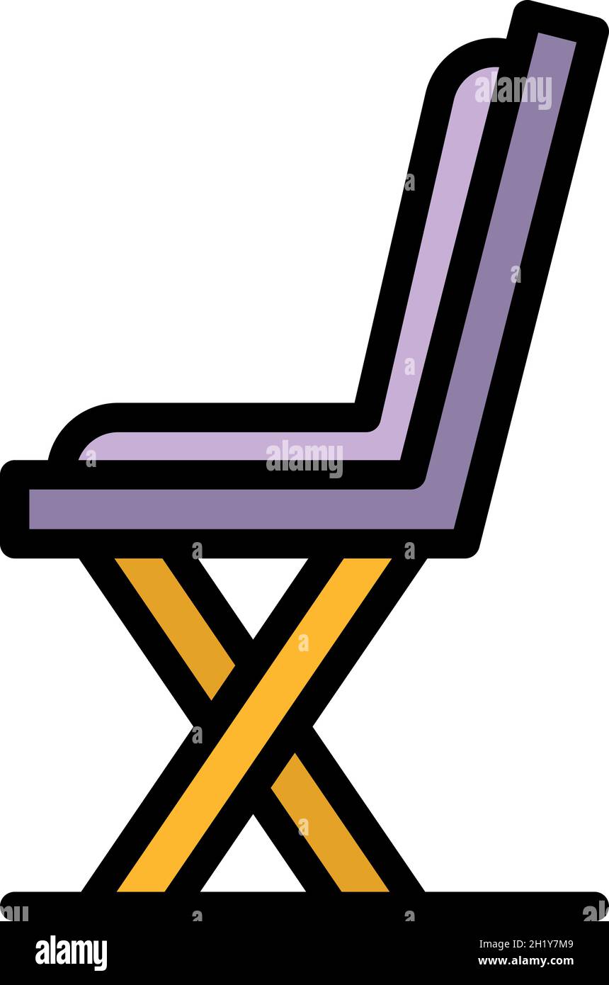 Street bench side view icon. Outline street bench side view vector icon ...