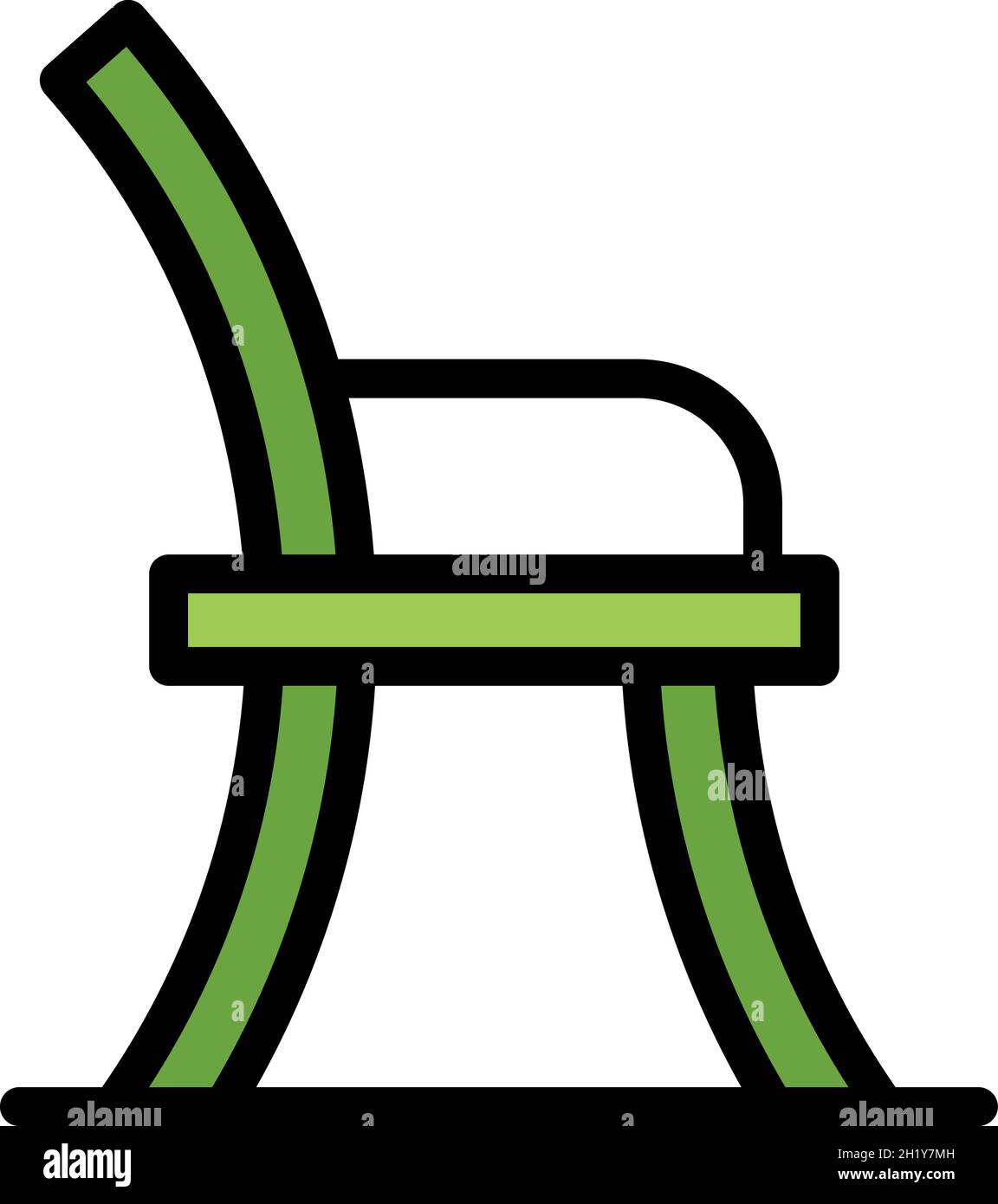 Garden chair icon. Outline garden chair vector icon color flat isolated ...