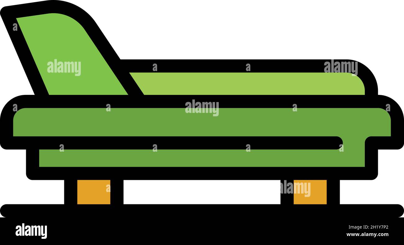 Daybed icon. Outline daybed vector icon color flat isolated Stock ...
