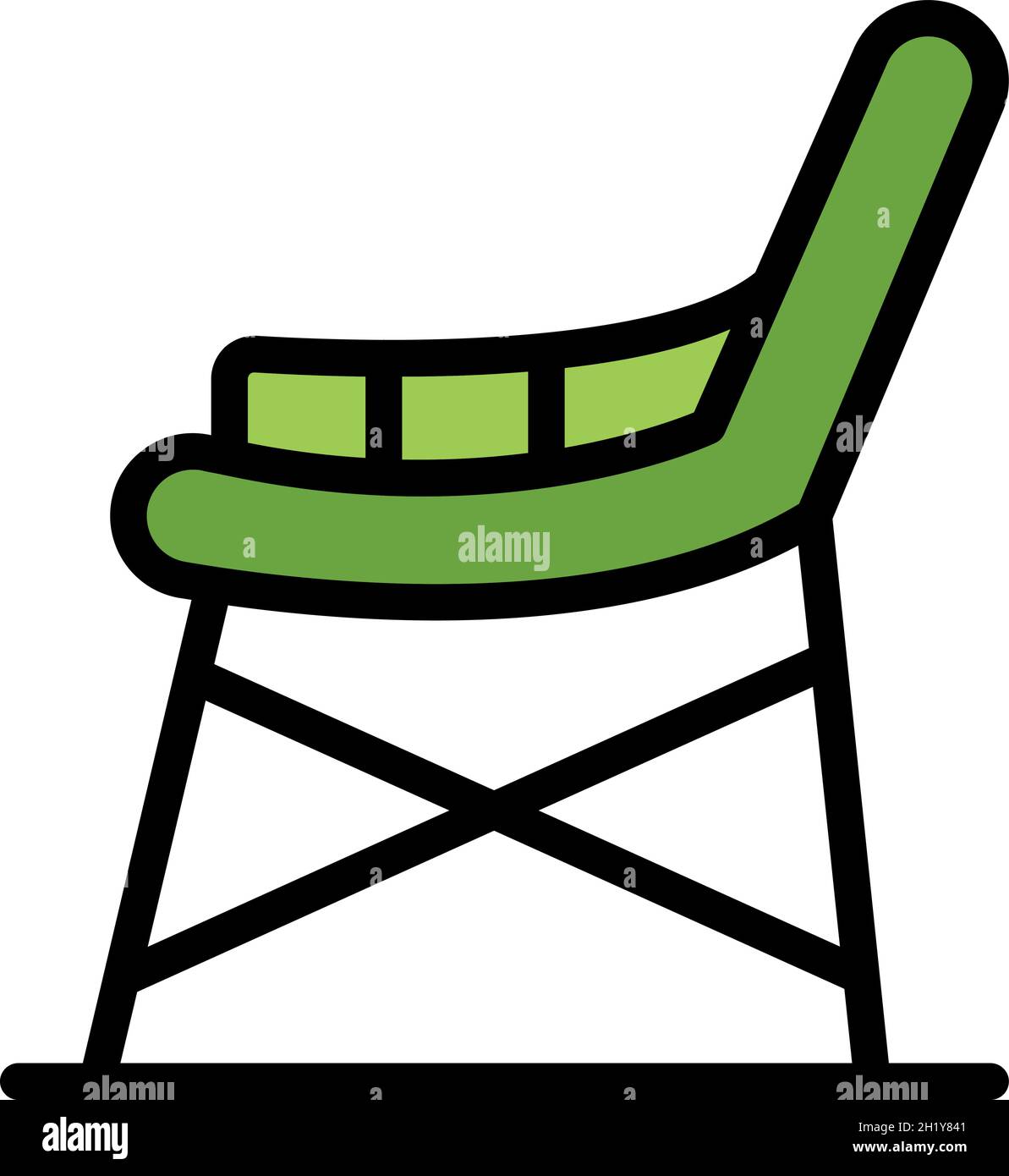 Garden chair icon. Outline garden chair vector icon color flat isolated ...