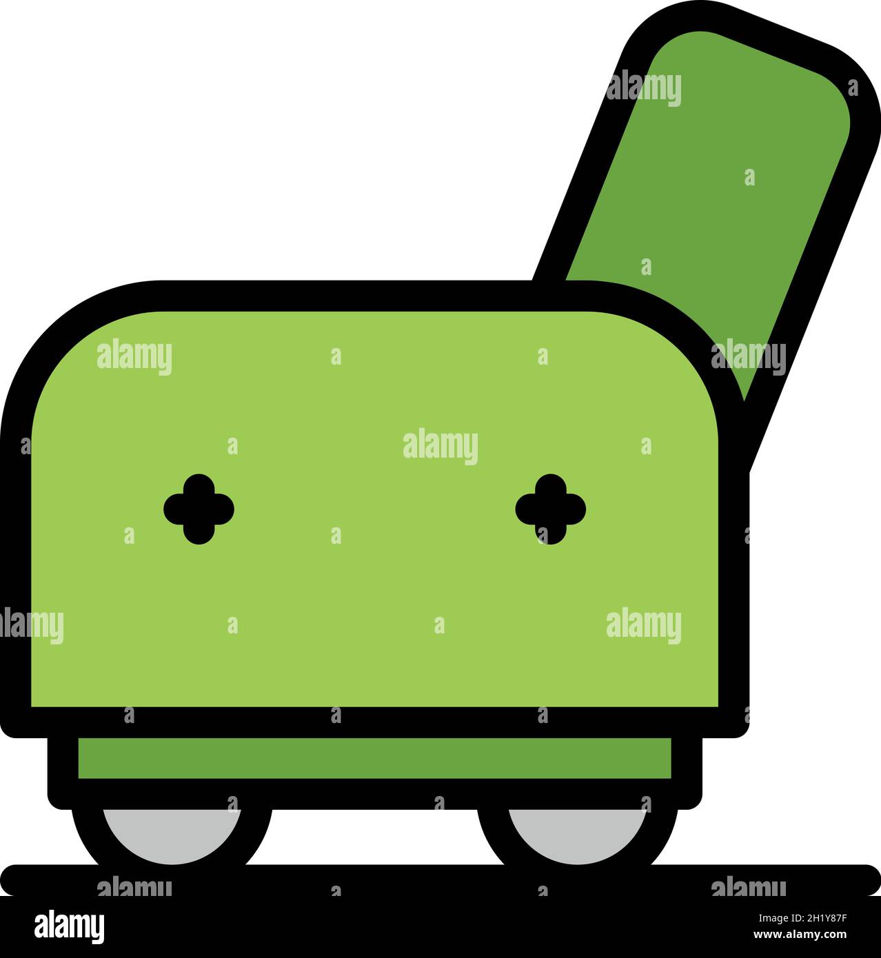 Armchair side icon. Outline armchair side vector icon color flat ...