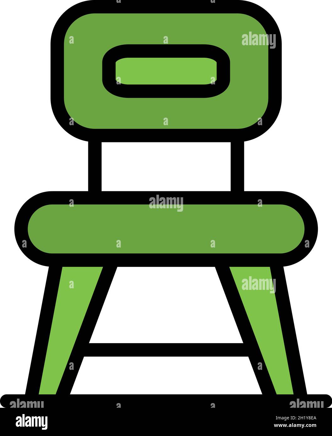 Kitchen chair icon. Outline kitchen chair vector icon color flat ...