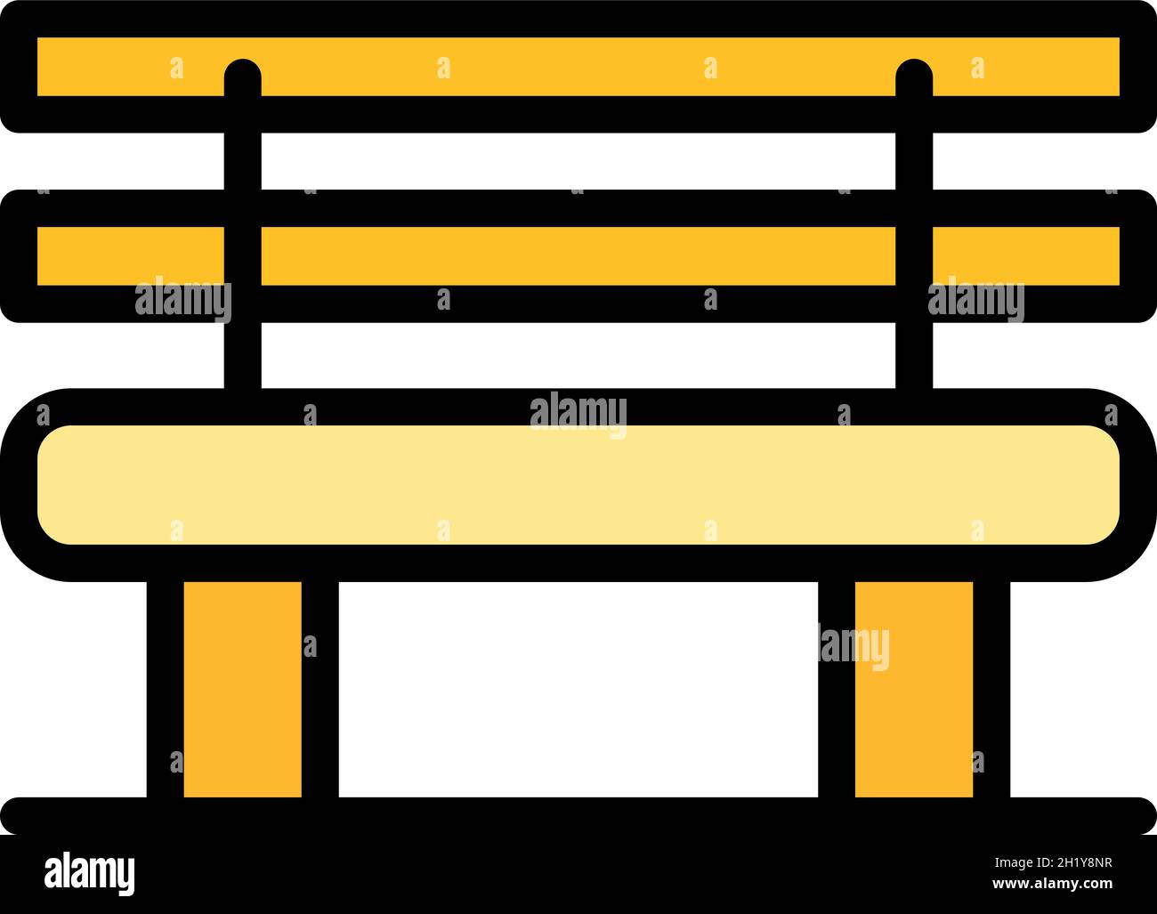 Classic bench icon. Outline classic bench vector icon color flat ...