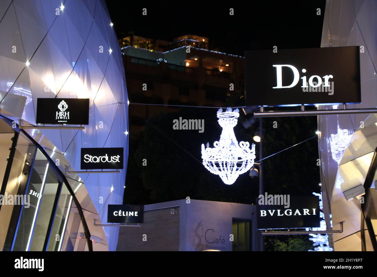 PRINCIPALITY OF MONACO. LUXURY SHOP AT CHRISTMAS. DIOR STORE Stock ...