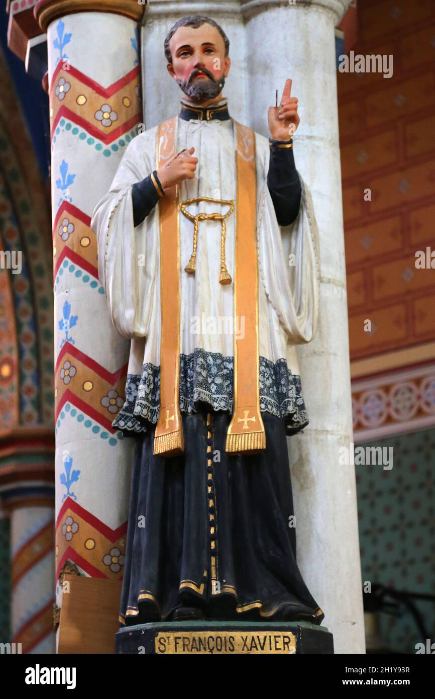 FRANCEHAUTE-GARONNE (31) RIEUX-VOLVESTRE. STATUE OF CHURCH POLYCHROME ...