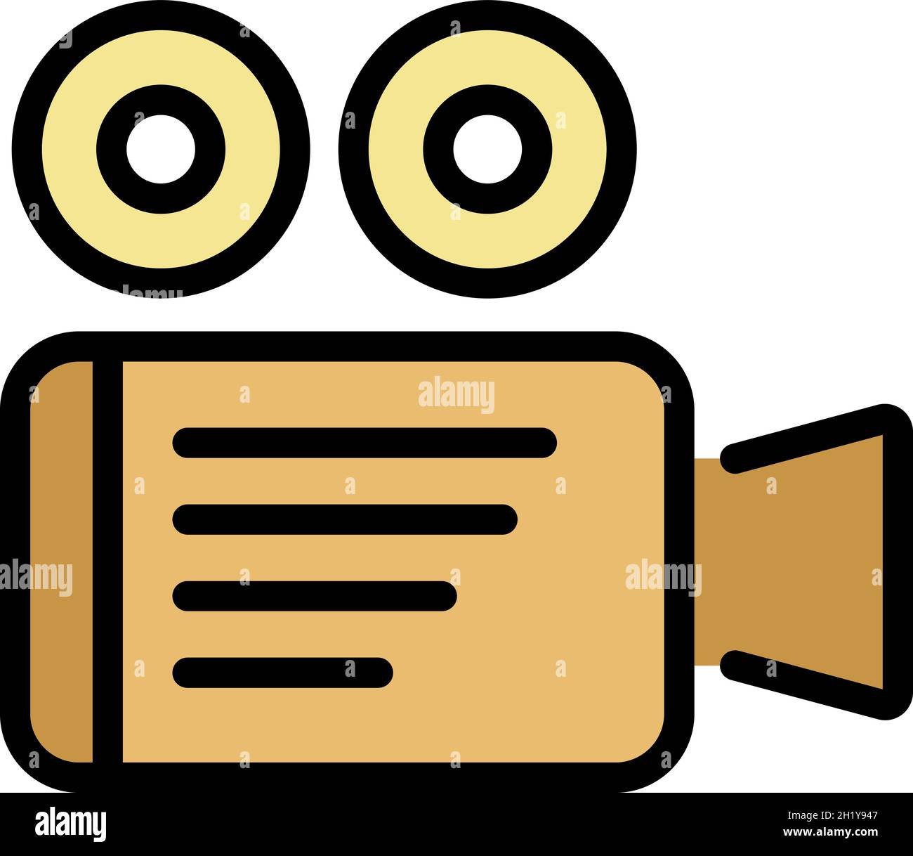 Video camera icon. Outline video camera vector icon color flat isolated ...