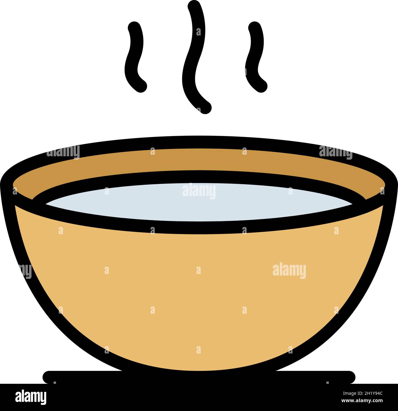 Hot bowl soup icon. Outline hot bowl soup vector icon color flat ...