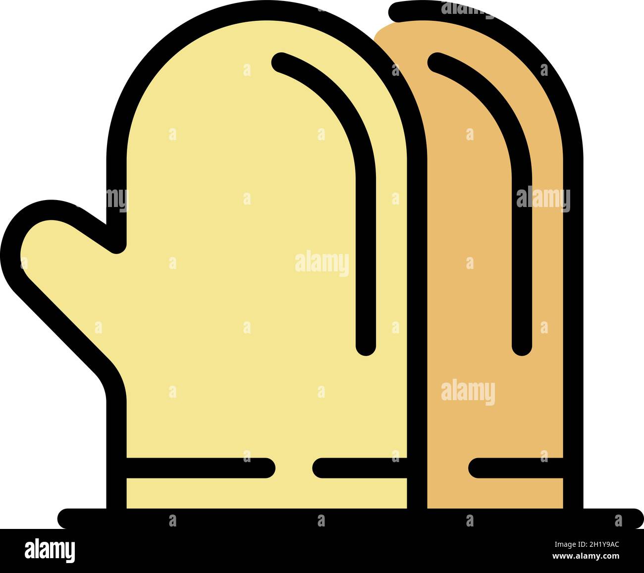 Cooking gloves icon. Outline cooking gloves vector icon color flat ...