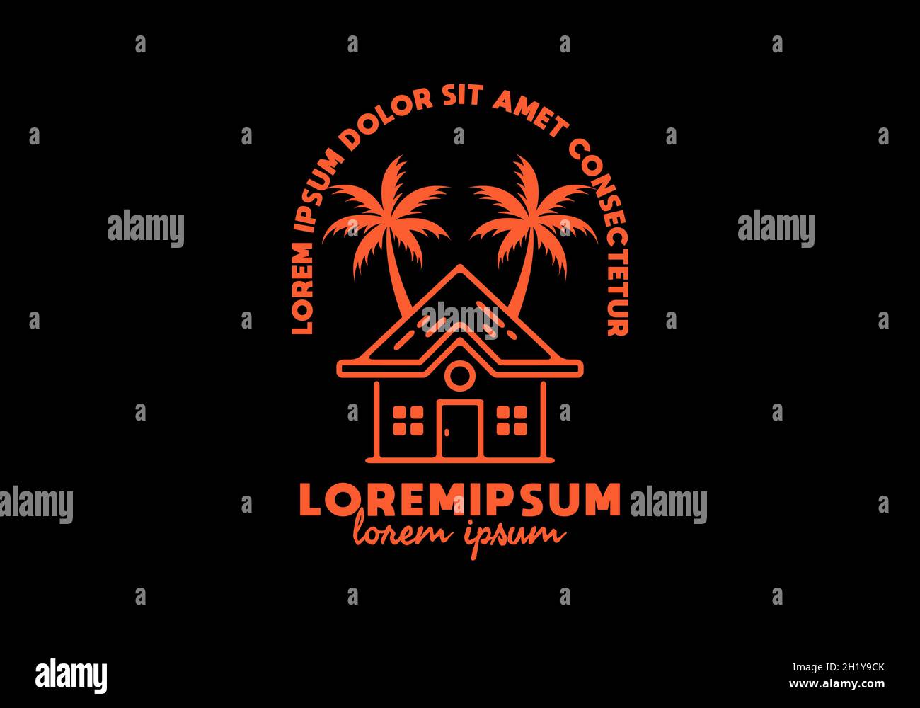 Line art illustration of simple house design Stock Vector Image & Art ...