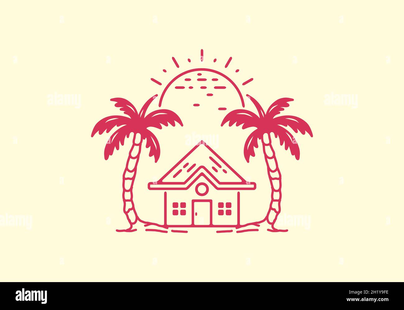 Line art illustration of simple house design Stock Vector Image & Art ...