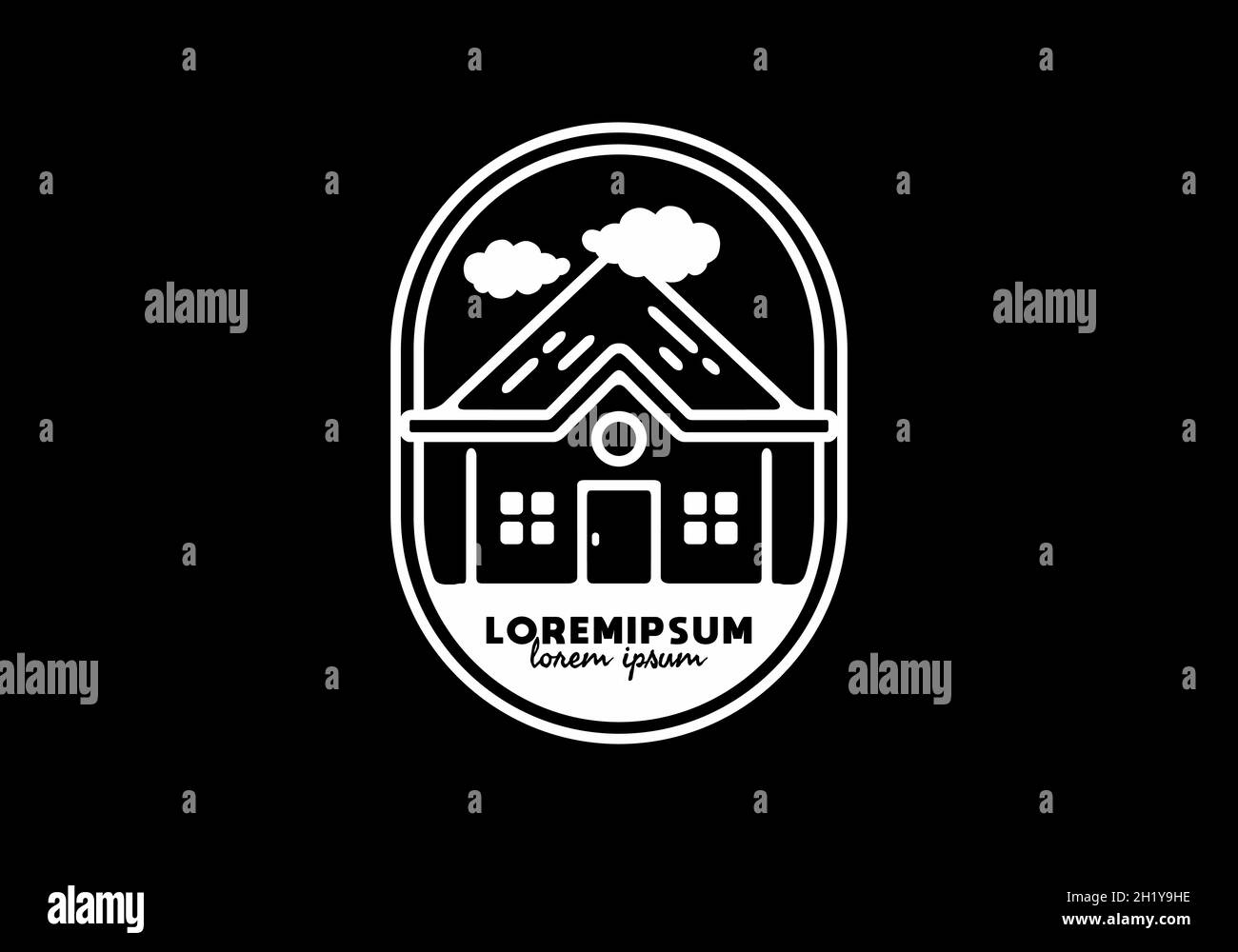 Line art illustration of simple house design Stock Vector Image & Art ...
