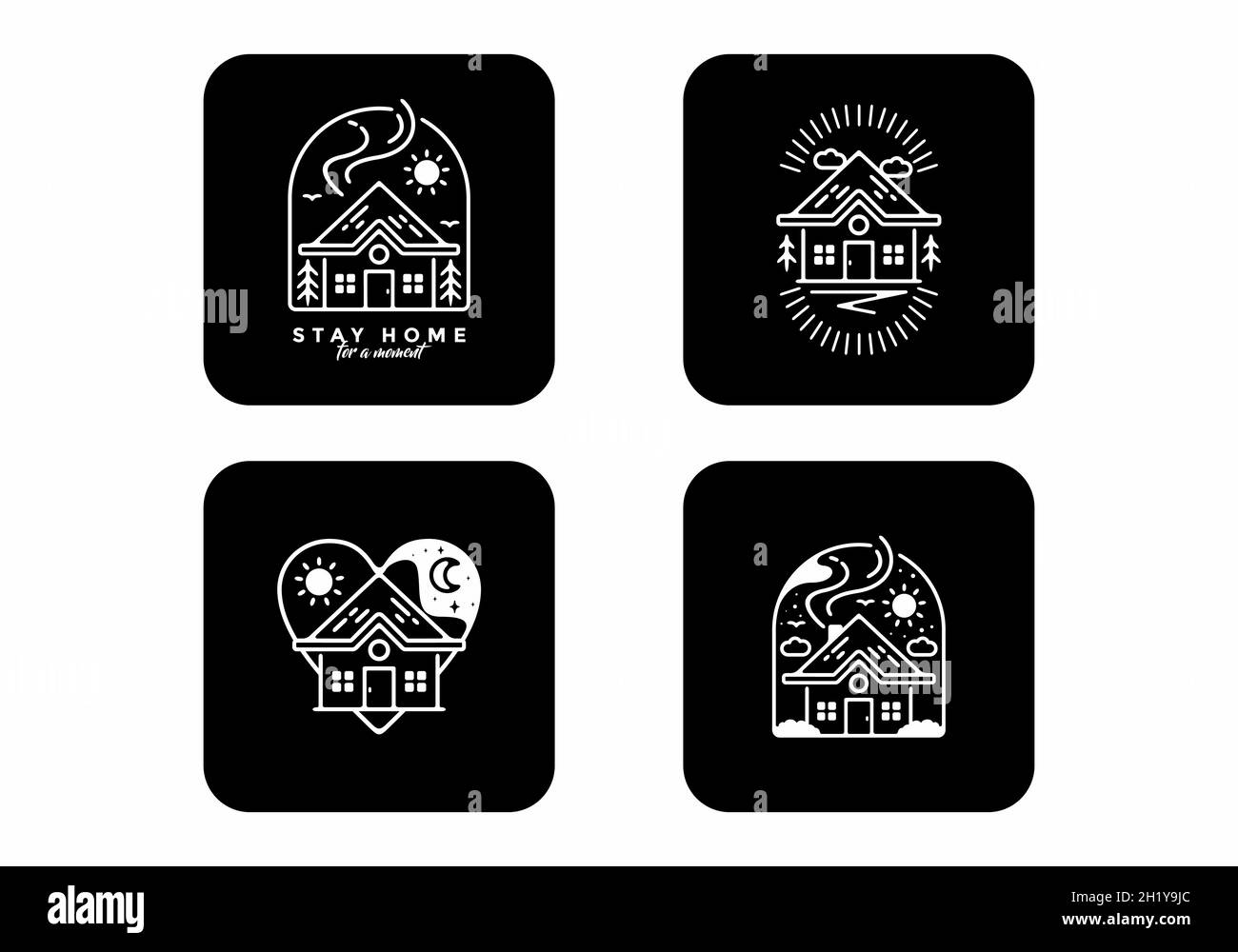 Line art illustration of simple house design Stock Vector Image & Art ...