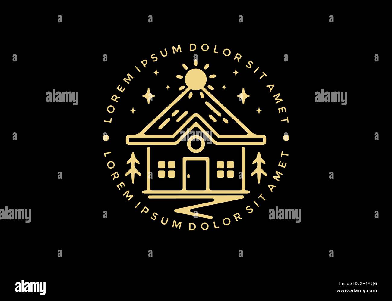 Line art illustration of simple house design Stock Vector Image & Art ...