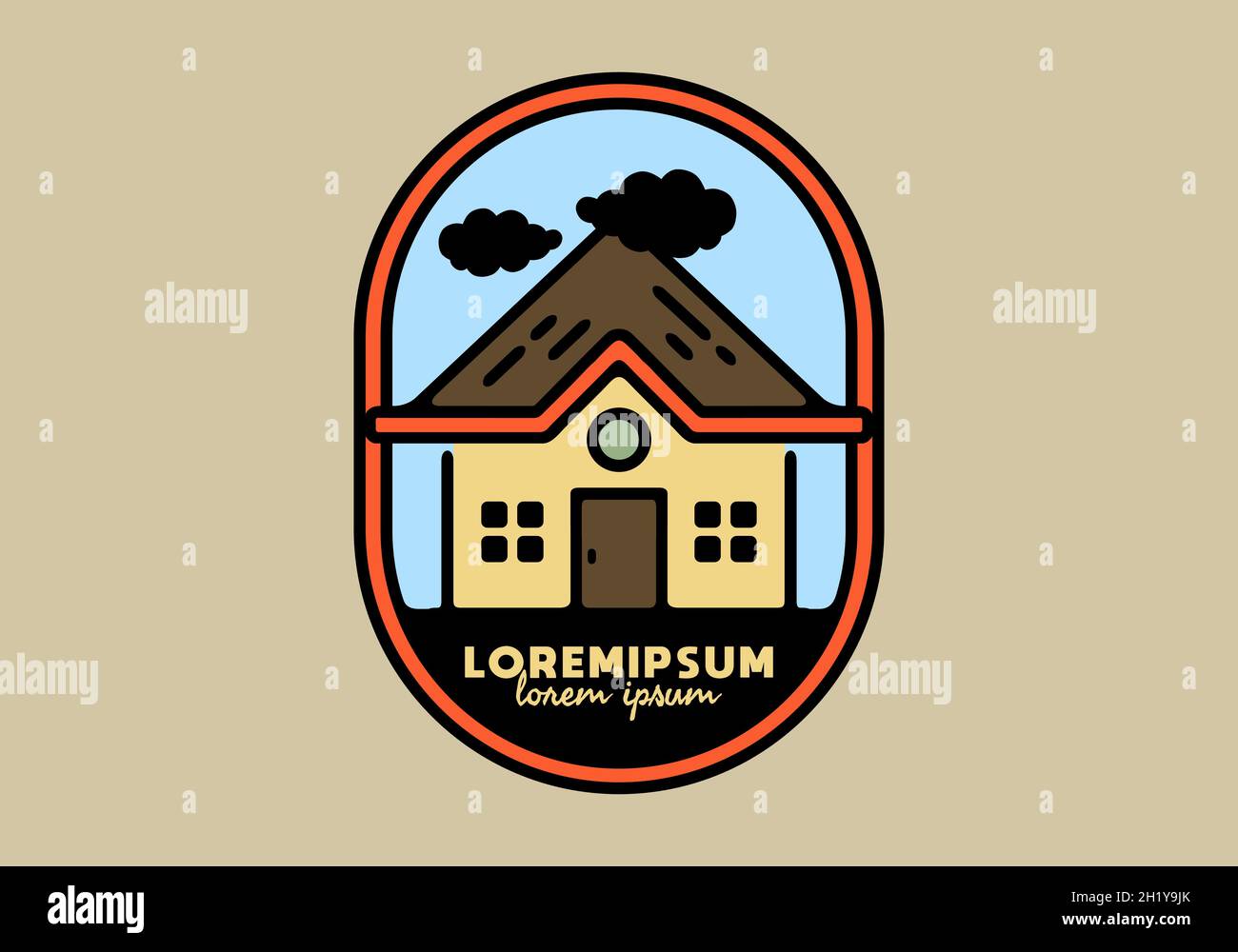 Line art illustration of simple house design Stock Vector Image & Art ...