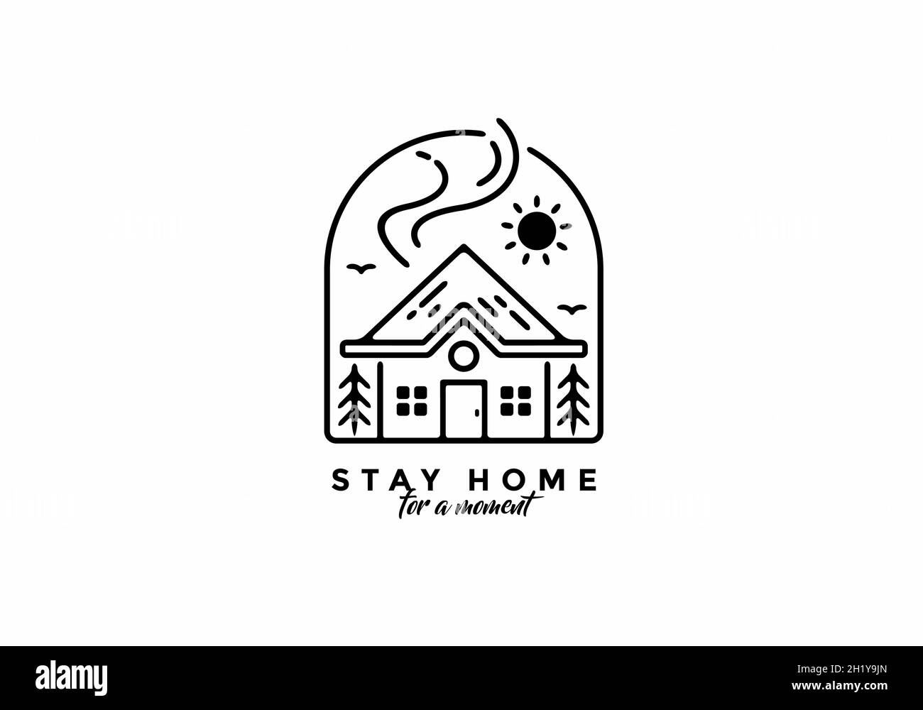 Line art illustration of simple house design Stock Vector Image & Art ...