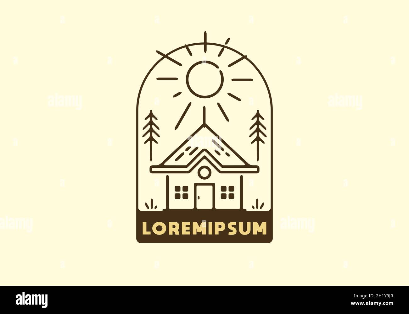 Line art illustration of simple house design Stock Vector Image & Art ...