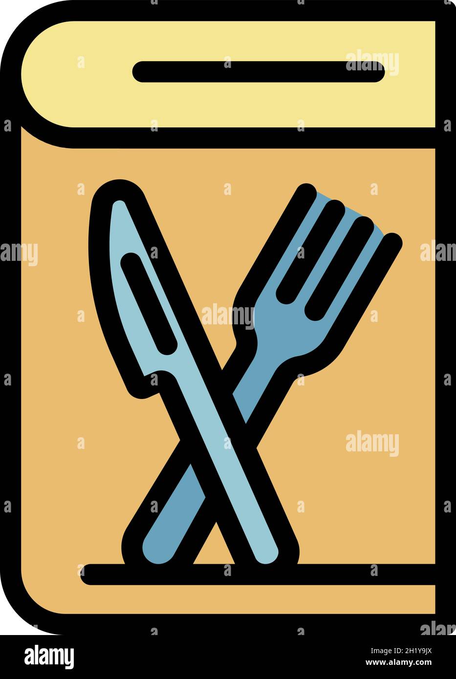 Cooking book icon. Outline cooking book vector icon color flat isolated ...