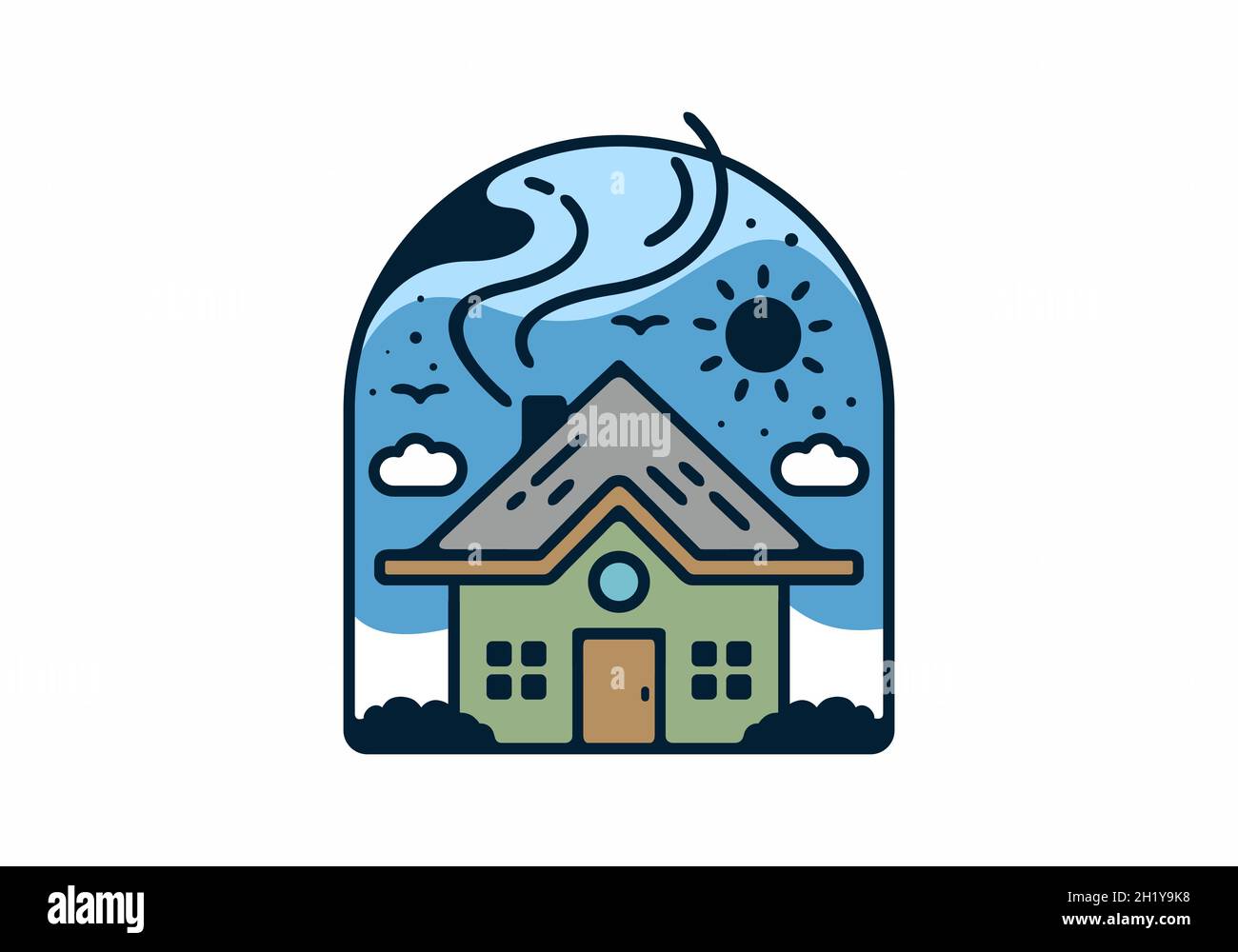 Line art illustration of simple house design Stock Vector Image & Art ...