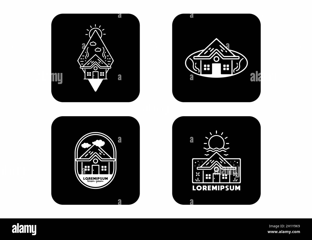 Line art illustration of simple house design Stock Vector Image & Art ...