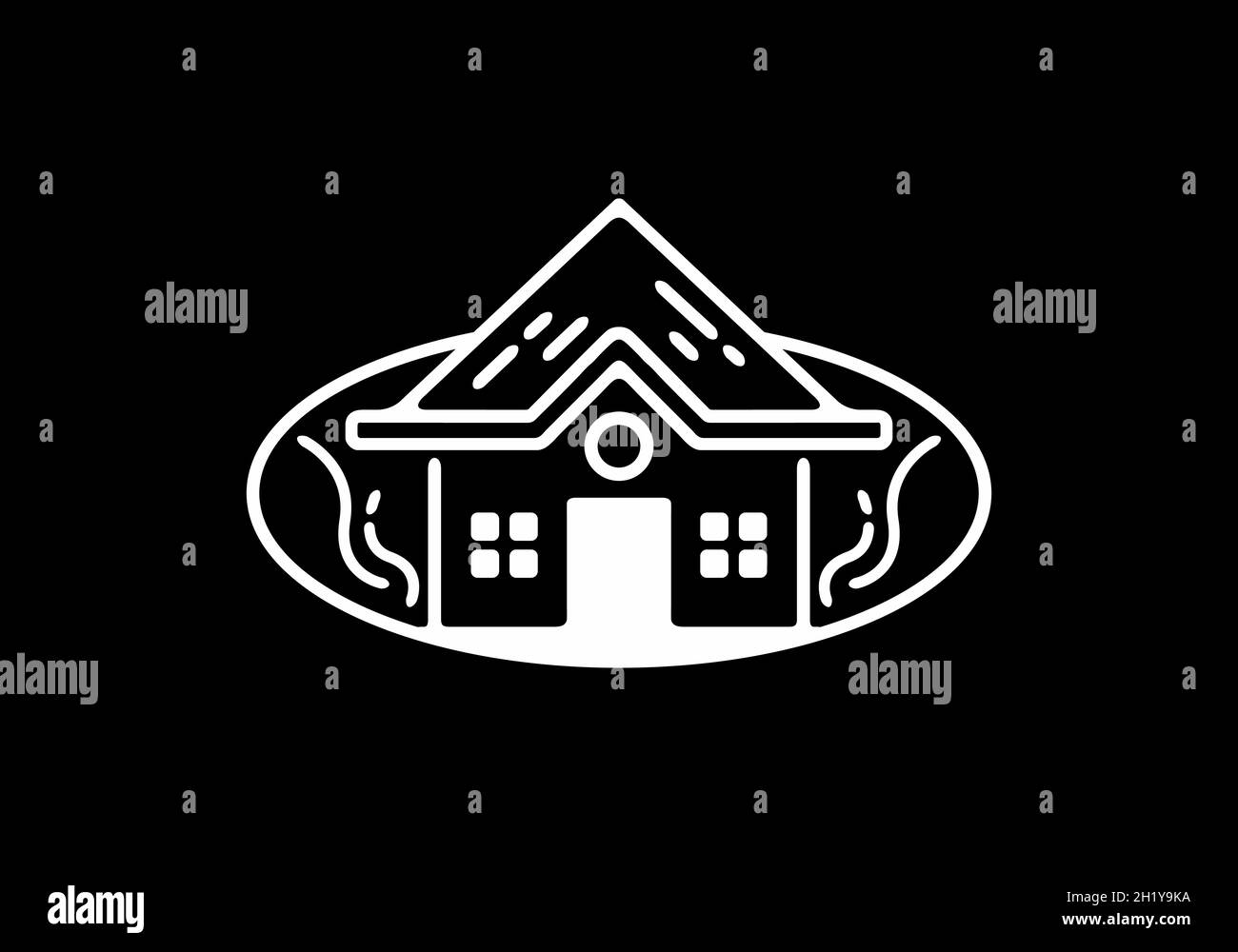 Line art illustration of simple house design Stock Vector Image & Art ...