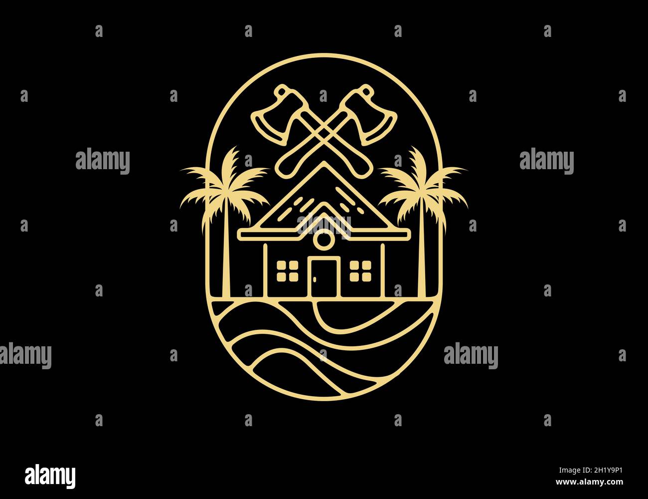 Line art illustration of simple house design Stock Vector Image & Art ...