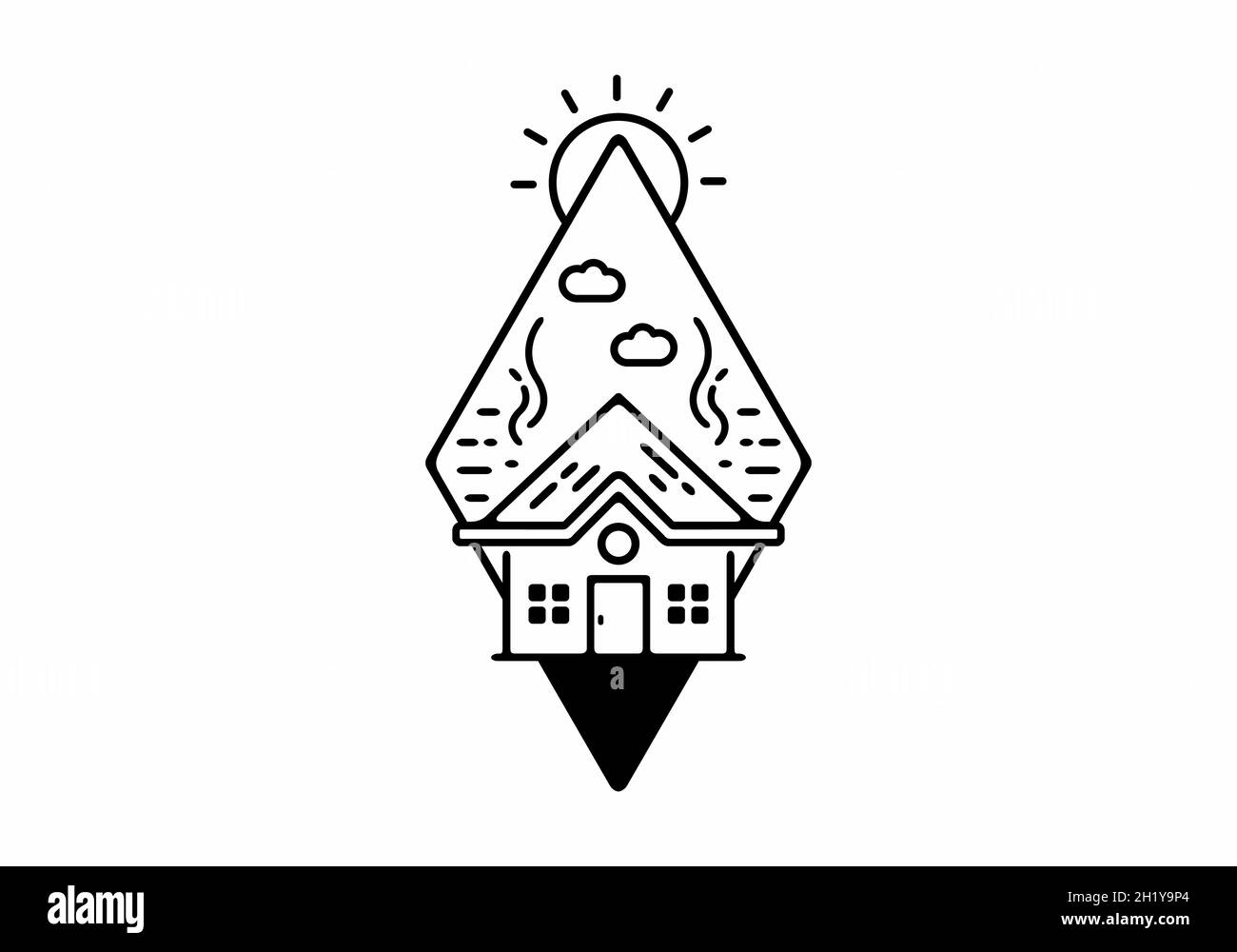 Line art illustration of simple house design Stock Vector Image & Art ...