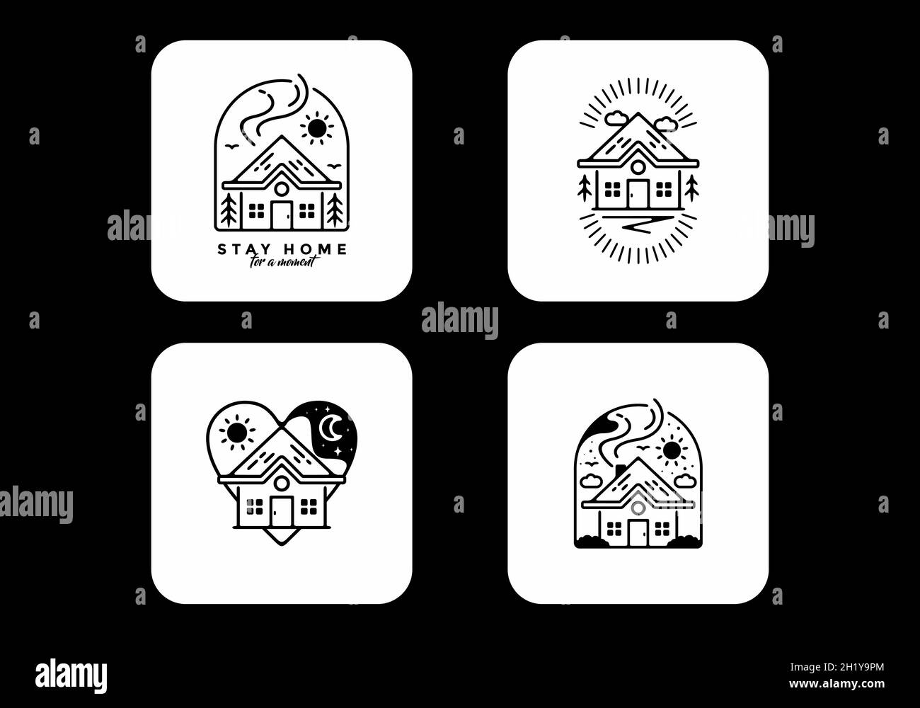 Line art illustration of simple house design Stock Vector Image & Art ...