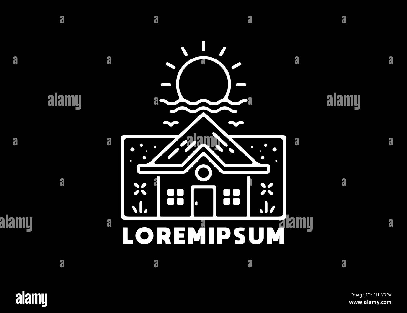 Line art illustration of simple house design Stock Vector Image & Art ...