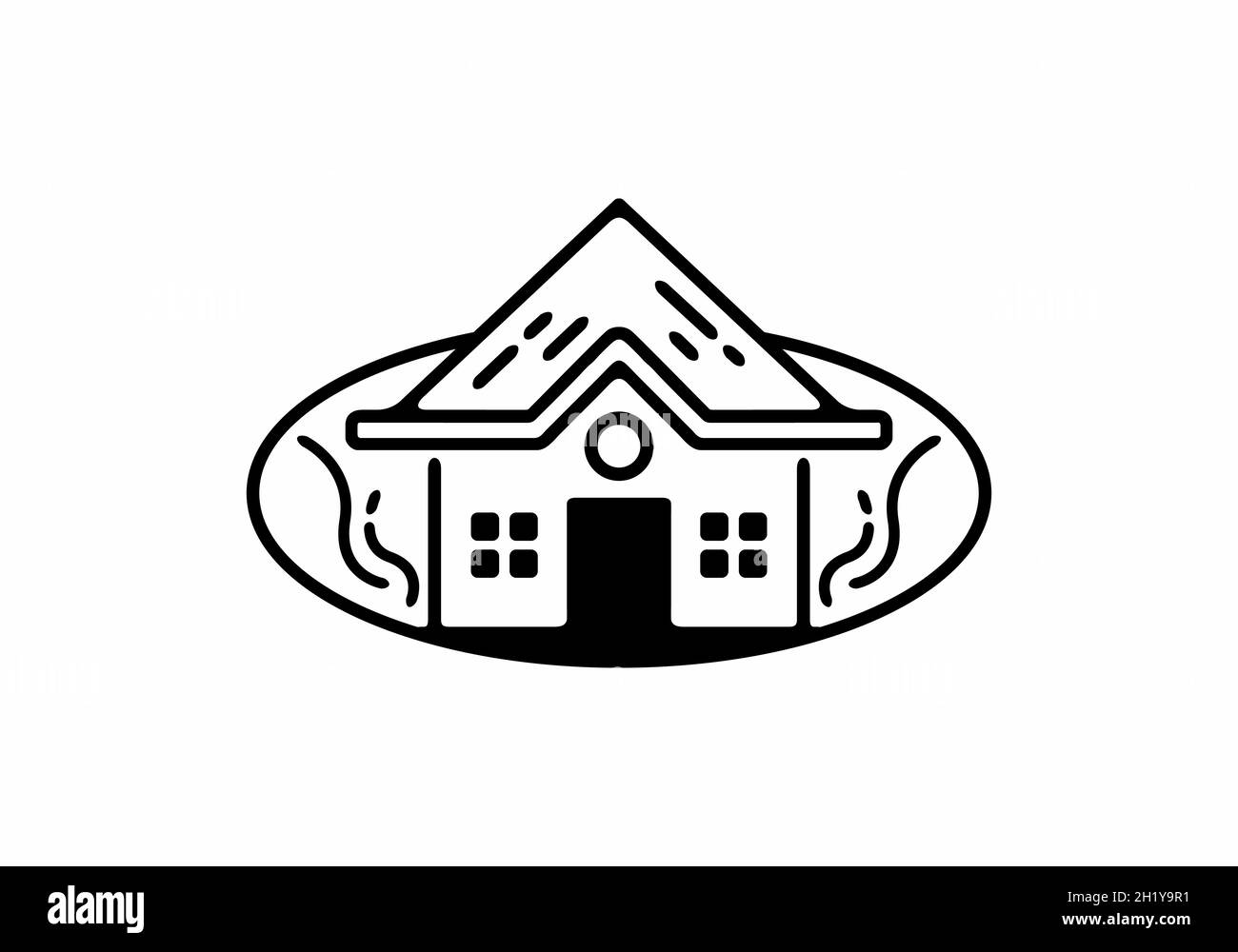 Line art illustration of simple house design Stock Vector Image & Art ...
