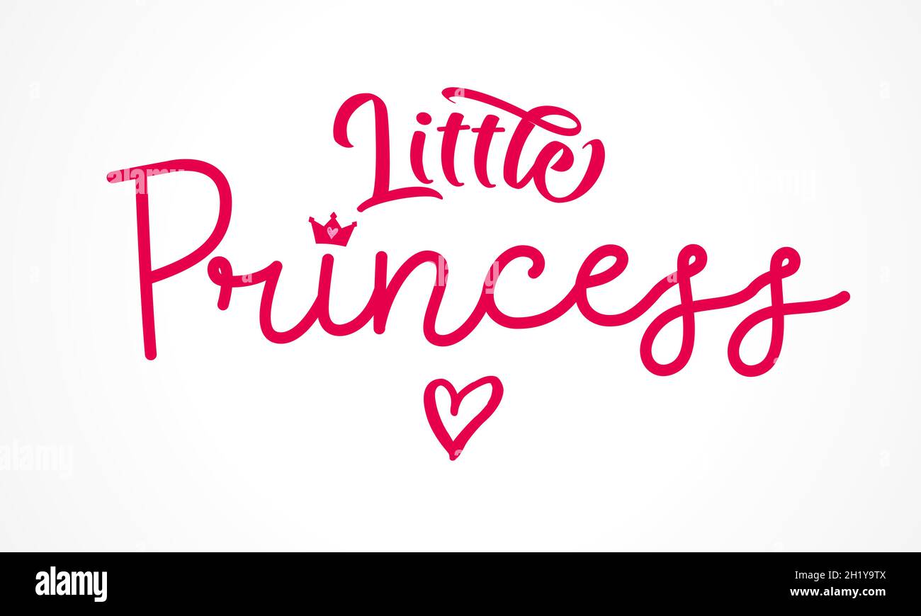 Little Princess crown calligraphy logo. Hand drawn lettering modern ...