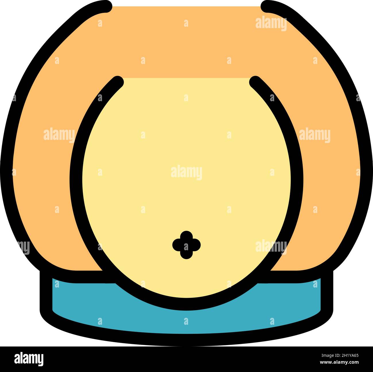 Fat tummy icon. Outline fat tummy vector icon color flat isolated Stock ...
