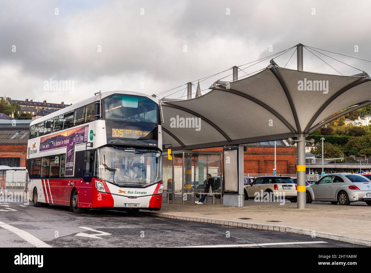 Number 205 Bus Éireann bus prepares to leave Kent railway Station, Cork ...