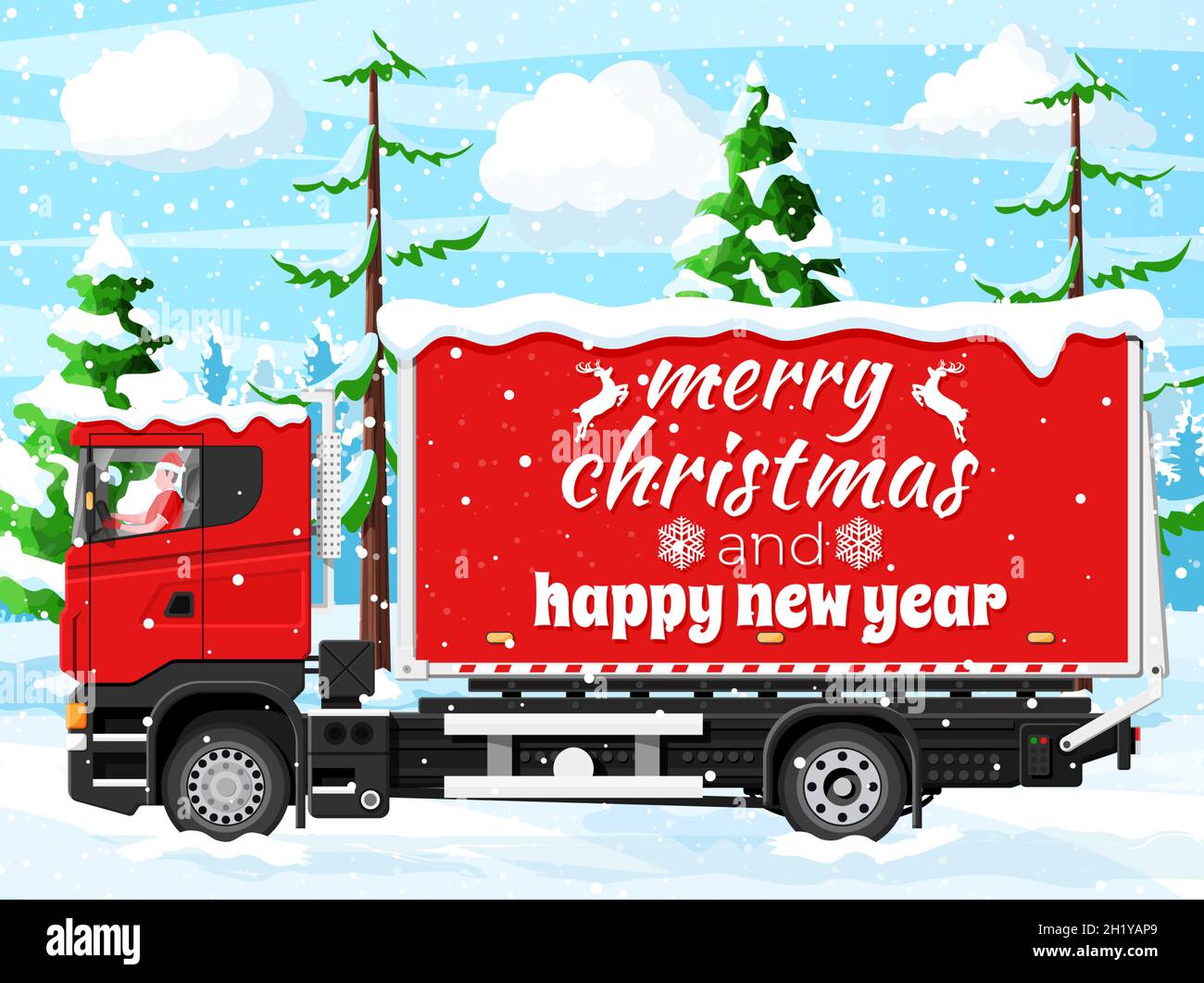 Snowy christmas background gift Stock Vector Images - Alamy