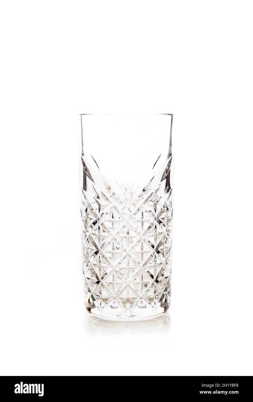 Empty crystal glass isolated on white background. Isolated object Stock ...