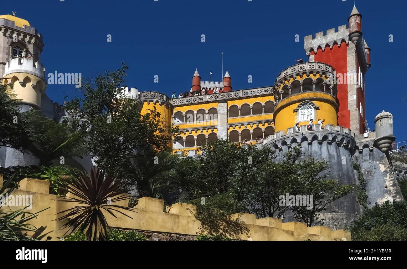 Colorful Pena palace in Sintra in Portugal Stock Photo - Alamy