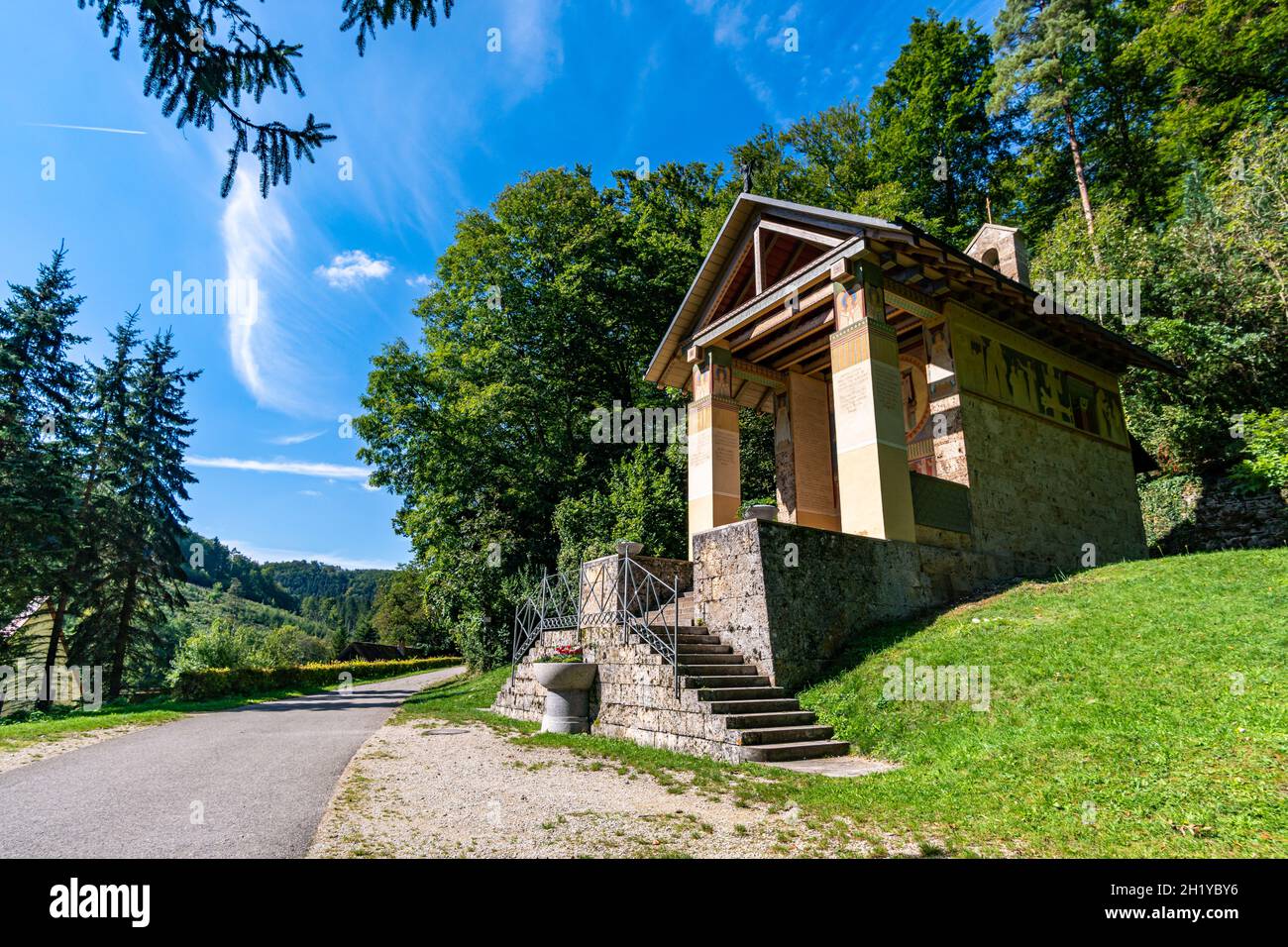 The remarkable St. Maurus Chapel near the Beuron Monastery in the ...
