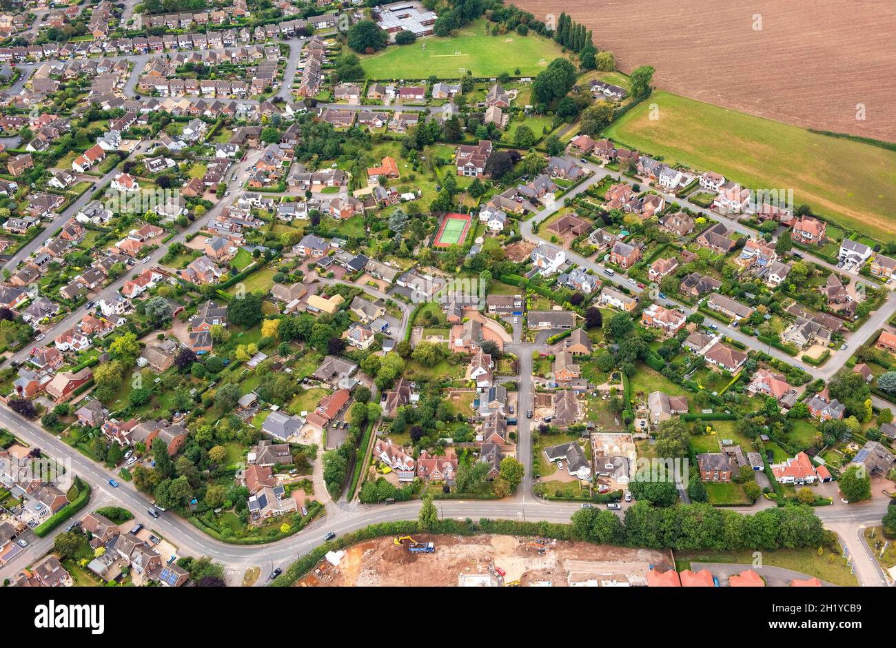 Aerial Image of Keyworth in Nottinghamshire England UK Stock Photo - Alamy