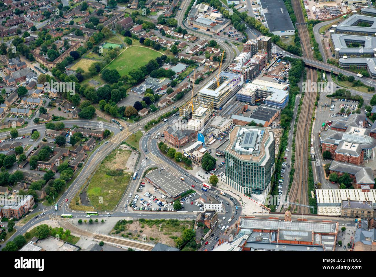 Aerial image of the South of Nottingham City, Nottinghamshire England ...