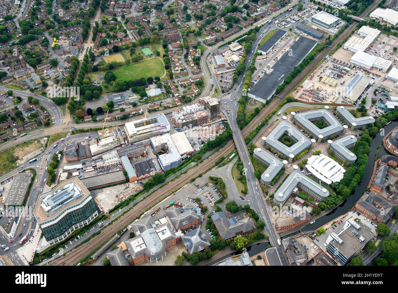 Aerial image of the South of Nottingham City, Nottinghamshire England ...